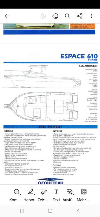 Motorboot Ocqueteau Espace 610 Fishing MFK 06/2024 (Gebraucht) in ...