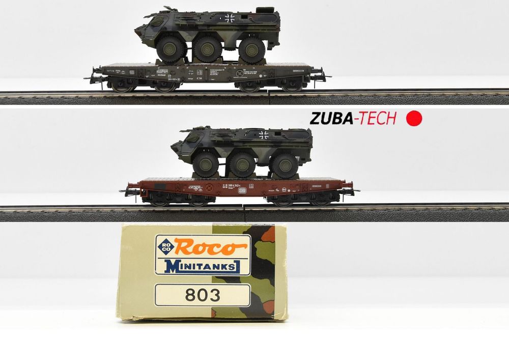 Roco 803 2x Tiefladewagen mit Panzer DB H0 GS mit OVP (Gebraucht) in St. Gallen für CHF 46 – mit ...