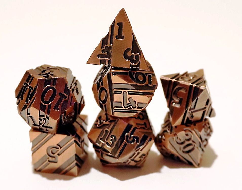 rpg dice dnd Würfel set aus Metall "meteorite copper" (Neu und ...
