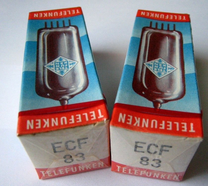 2 Röhren / Radioröhren ECF83, Telefunken, NEU (Neu und originalverpackt ...