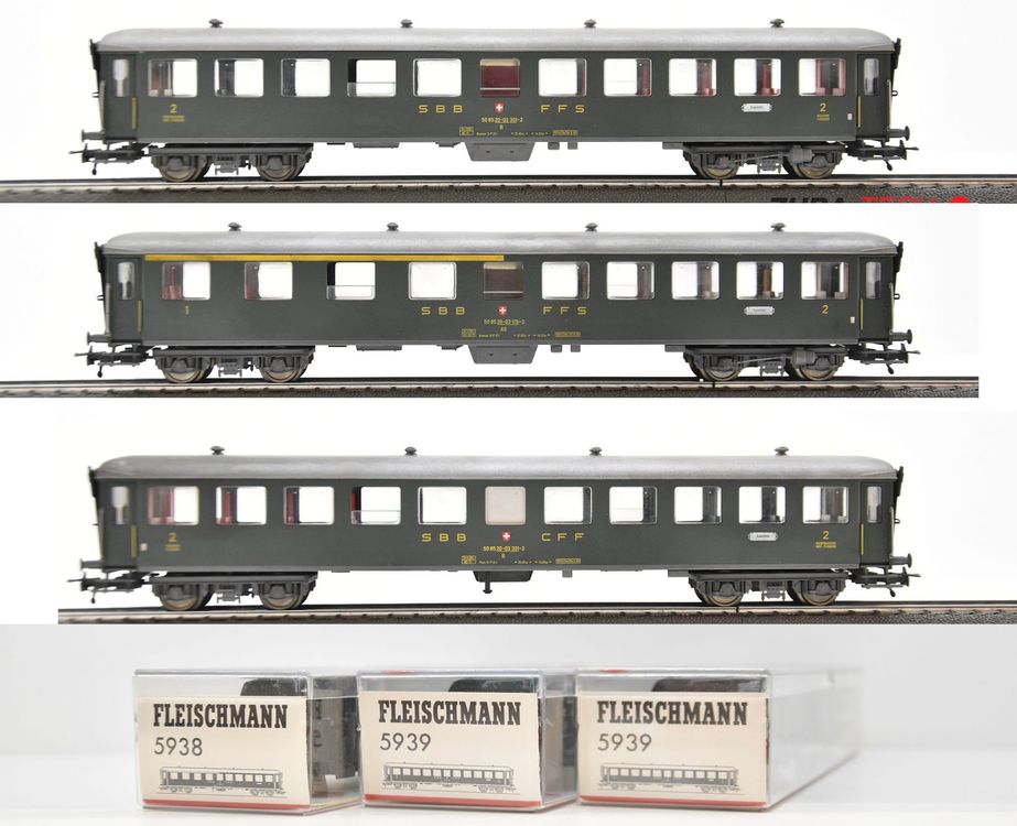 Fleischmann 3x Stahlwagen der SBB H0 GS mit OVP (Gebraucht) in St. Gallen für CHF 64 – mit ...