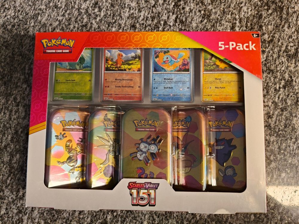 Pokémon Scarlet & Violet 151 Costco 5-Pack Mini Tin Bundle (Neu (gemäss ...