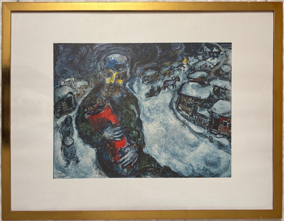 Marc Chagall, Repro, Winterlandschaft, mit Rahmen (Gebraucht) in ...