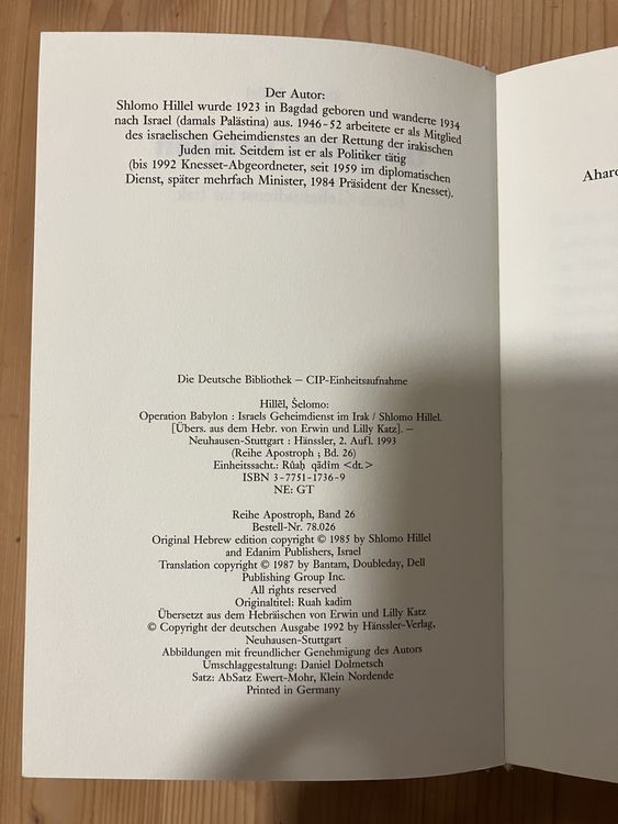 Operation Babylon Israel Geheimdienst im Irak Shlomo Armee (Gebraucht ...