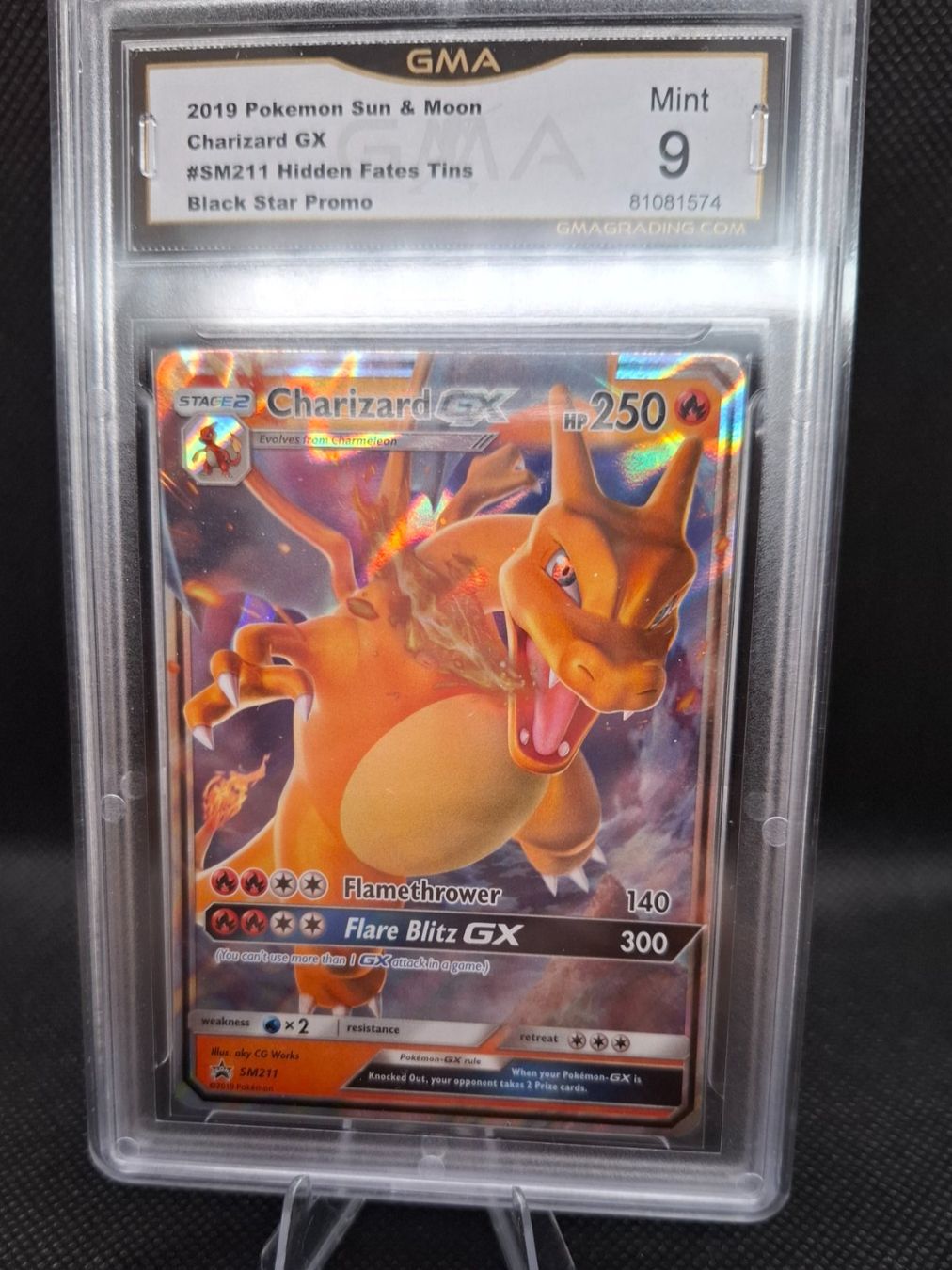 Charizard GX – Hidden Fates Tins – SM211 – GMA 9 - Mint /46 (Neu ...