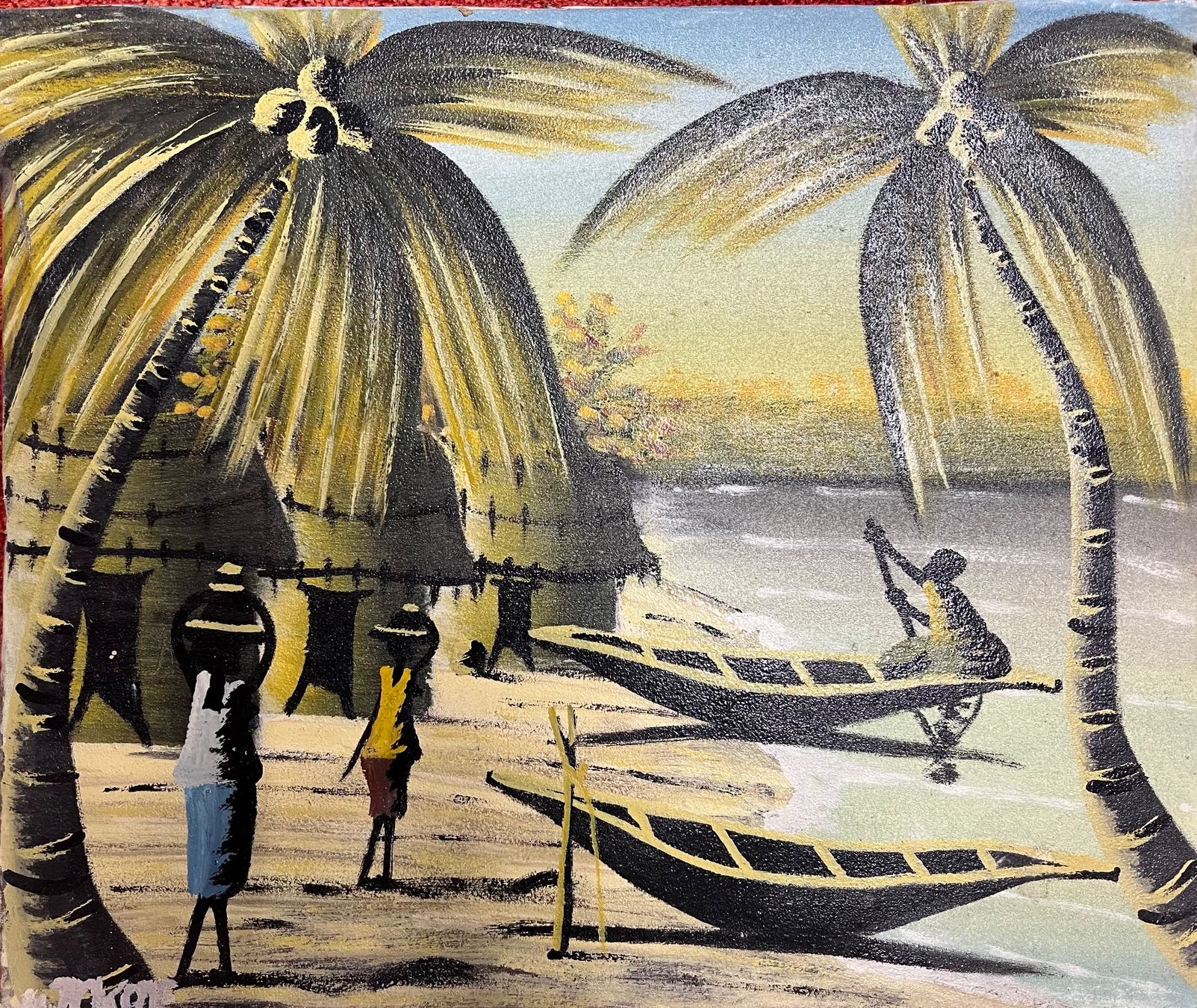 2 Bilder Original auf Leinwand Afrika ca 80 Jahre alt (Gebraucht) in Weissbad für CHF 1 – mit ...