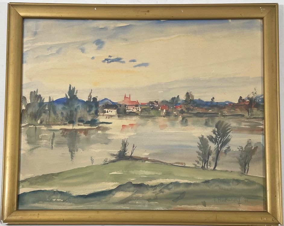 30er Jahre Seelandschaft Aquarell unleserlich Signiert | Kaufen auf Ricardo