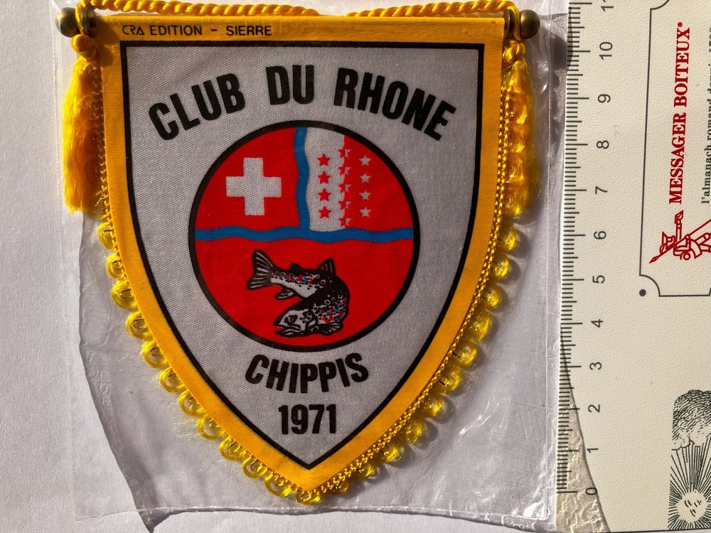 Vintage Fanion/Wimpel CLUB DU RHÔNE / CHIPPIS 1971 (Neuf avec emballage ...