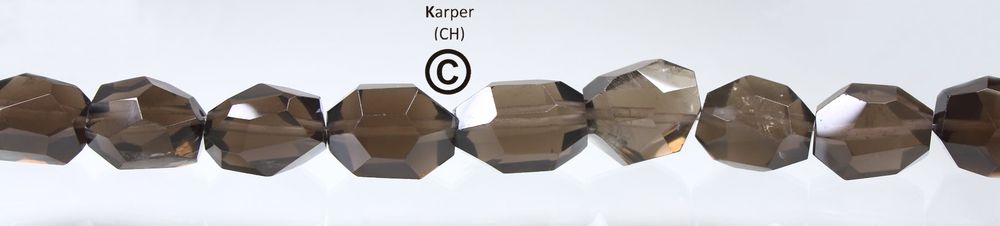 Rauchquarz Strang / Quartz fumé, 16-21 x 12-16 mm, 25.5 cm (Neu und ...