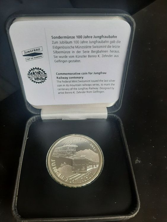 Gedenkmünze 20 FR. 100 Jahre Jungfraubahn (Neu (gemäss Beschreibung)) in Bern für CHF 29 – mit ...