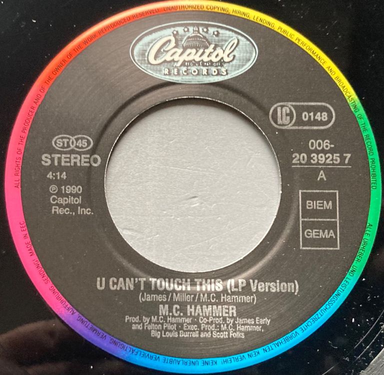 MC HAMMER - U CAN'T TOUCH THIS | Acheter sur Ricardo