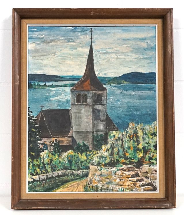 Gemälde Kirche in Ligerz am Bielersee (Gebraucht) in Volketswil für CHF ...