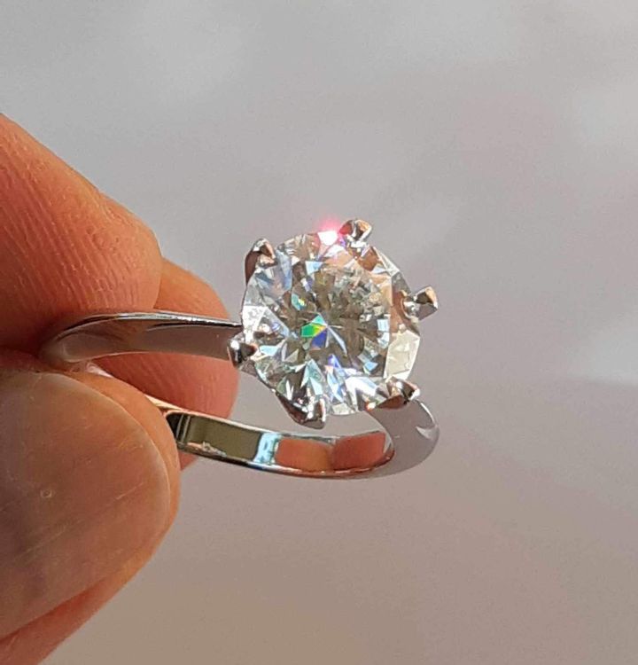 Bague argent S925, Moissanite 3ct - Certificat GRA | Kaufen auf Ricardo
