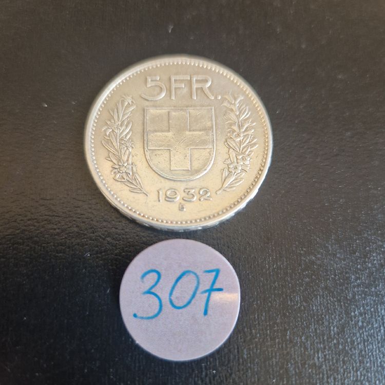 Silbermünze 5 Franken 1932 B, CH, Top Zustand (Gebraucht) in Stans für CHF 15 – mit Lieferung ...