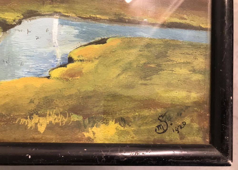 Antike signierte Aquarell gemalt Landschaft | Kaufen auf Ricardo