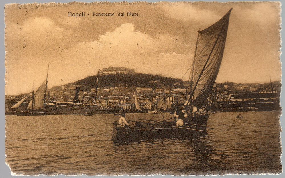 BILDPOSTKARTE NAPOLI PANORAMA DAL MARE NACH BERN 1883 - PA53 (Gebraucht ...