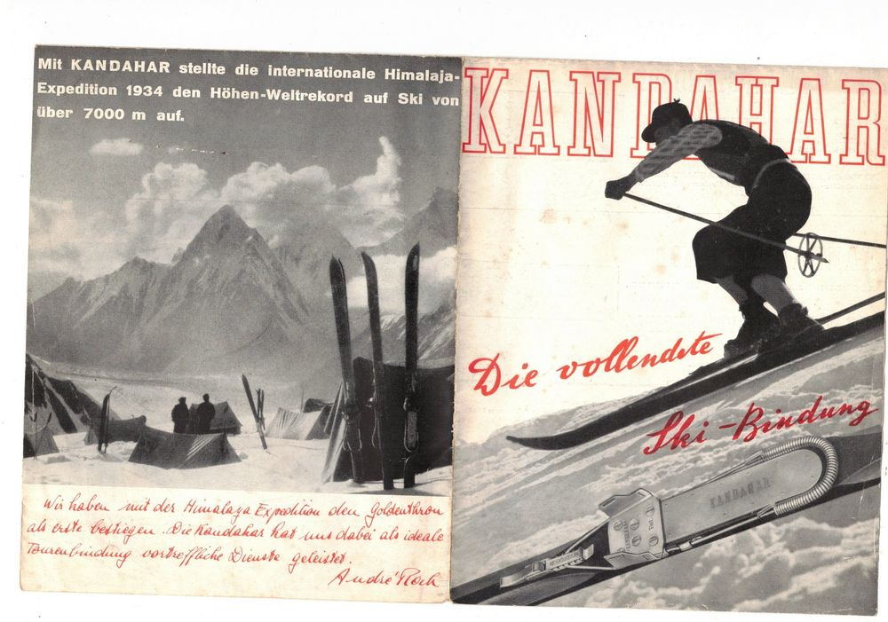 Reklame 2 Prospekte Werbung DANDAHAR Skibindungen Raritäten (Gebraucht ...