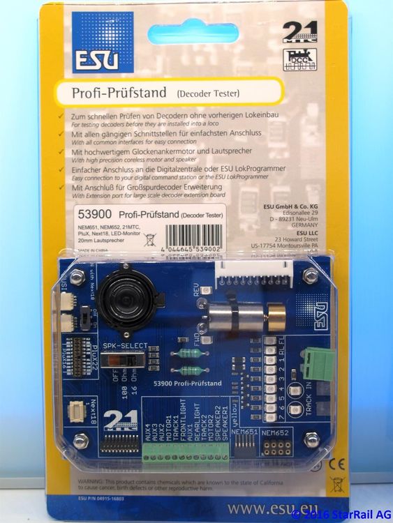 ESU 53900 Profi-Prüfstand Decoder-Tester (Neu und originalverpackt) in ...