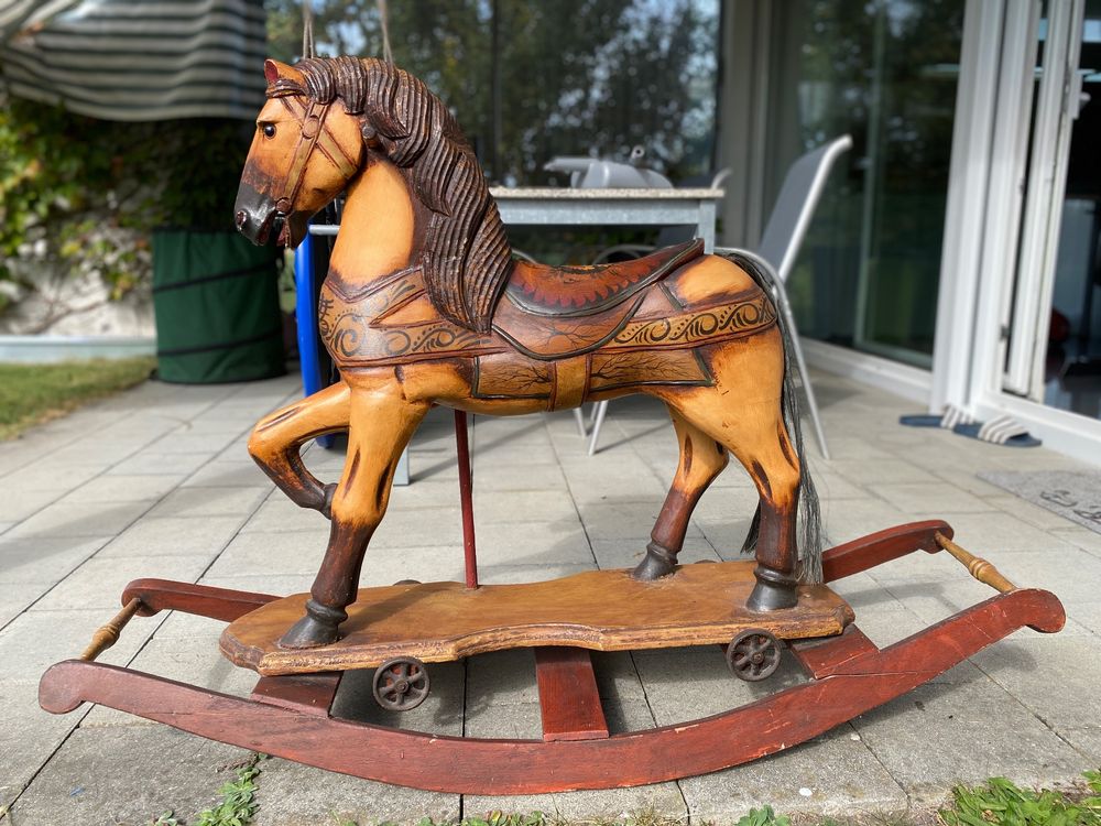 Luxus Altes Schaukelpferd Holz Bilder