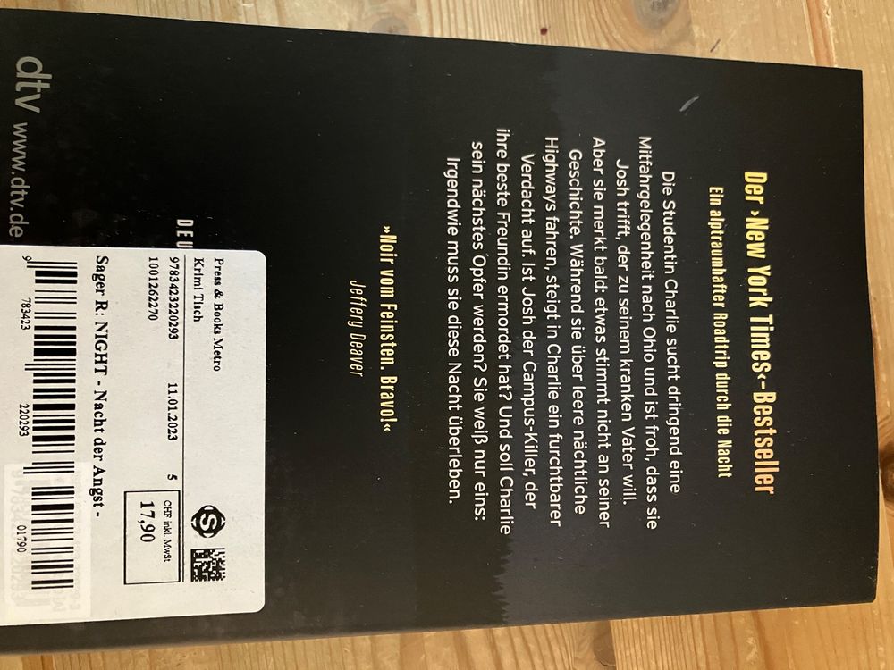 Night / Nacht der Angst von Riley Sager | Kaufen auf Ricardo