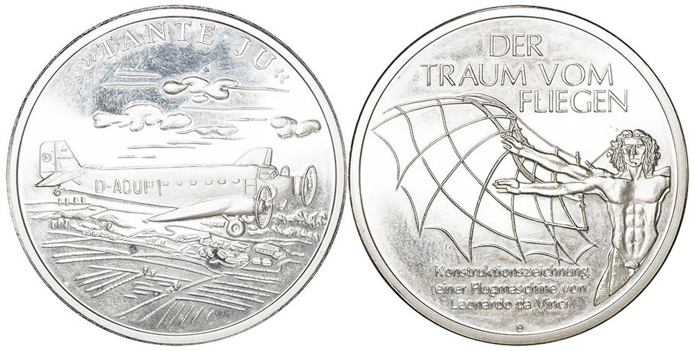 Gedenkprägung "TANTE JU/TRAUM VOM FLIEGEN" o.J. (PP -) (Gebraucht) in ...
