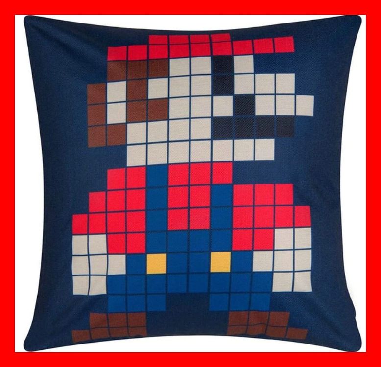 Super Mario Kissenbezug Retro Pixel Polyester Sofa Couch Wii (Neu und ...