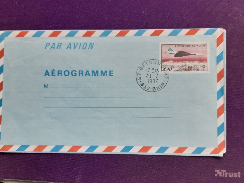 Aerogramm CONCORDE 1982, Rep. Francaise (Gebraucht) in Wangs für CHF 1 ...