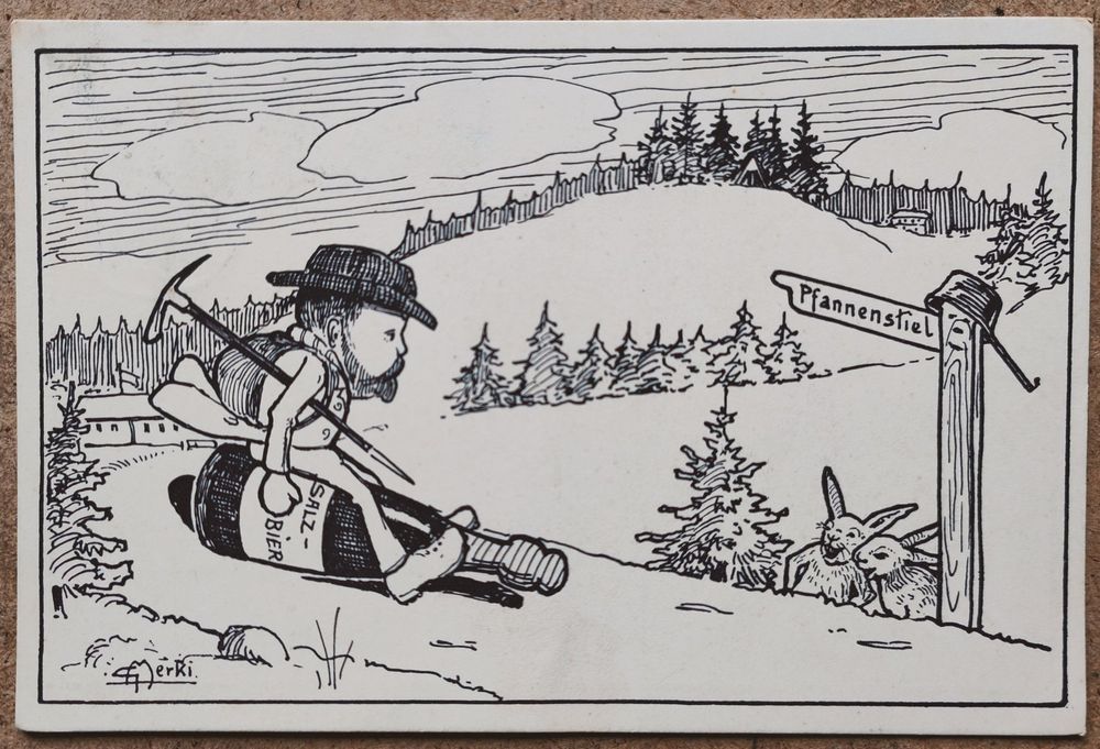 Albis, Glattal «Pfannenstiel Humor; Salzbier» 1916; Sujet G. | Kaufen ...