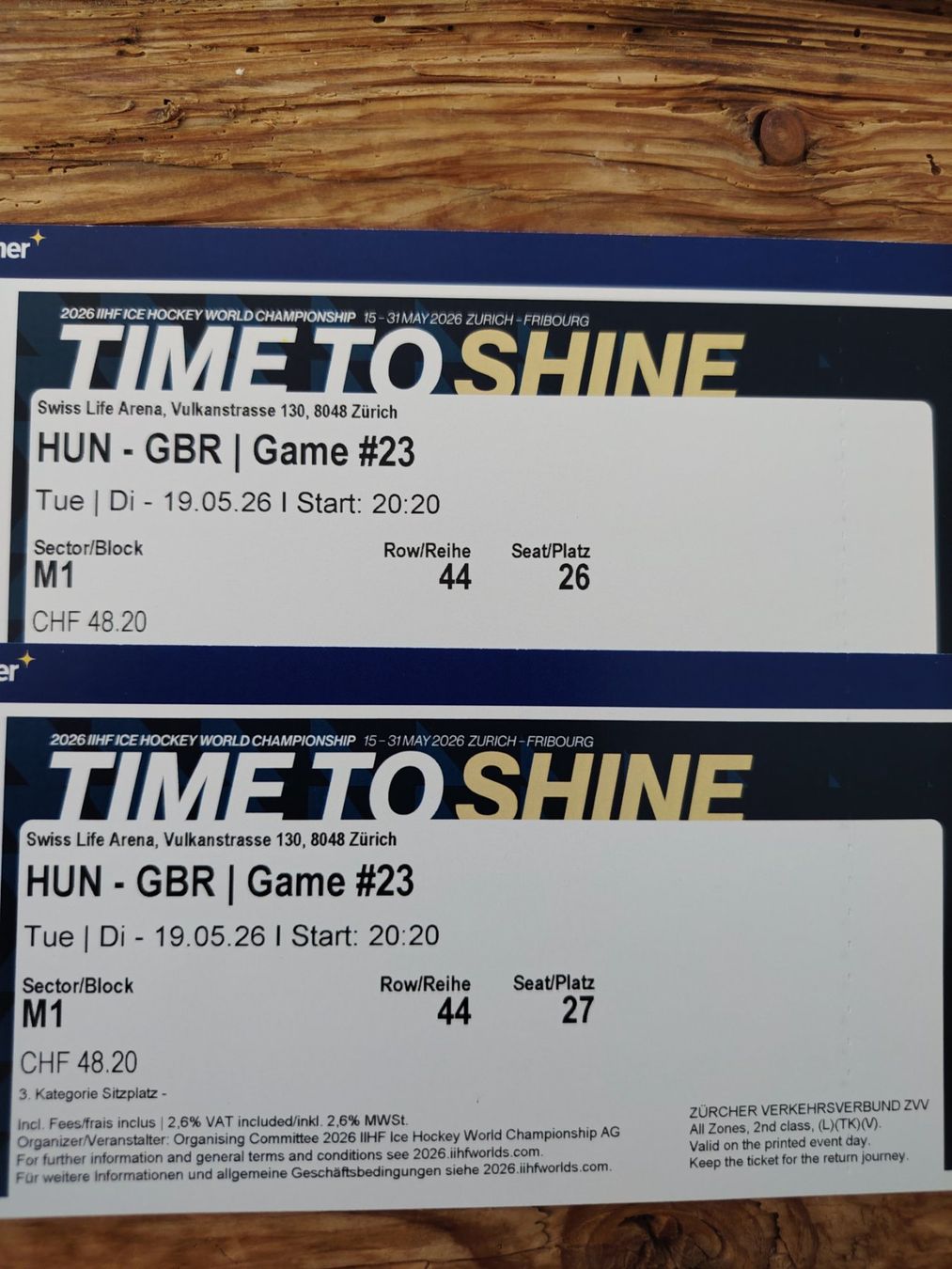 2 x Eishockey WM Ticket in Zürich / HUN - GBR (Gebraucht) in Untervaz ...