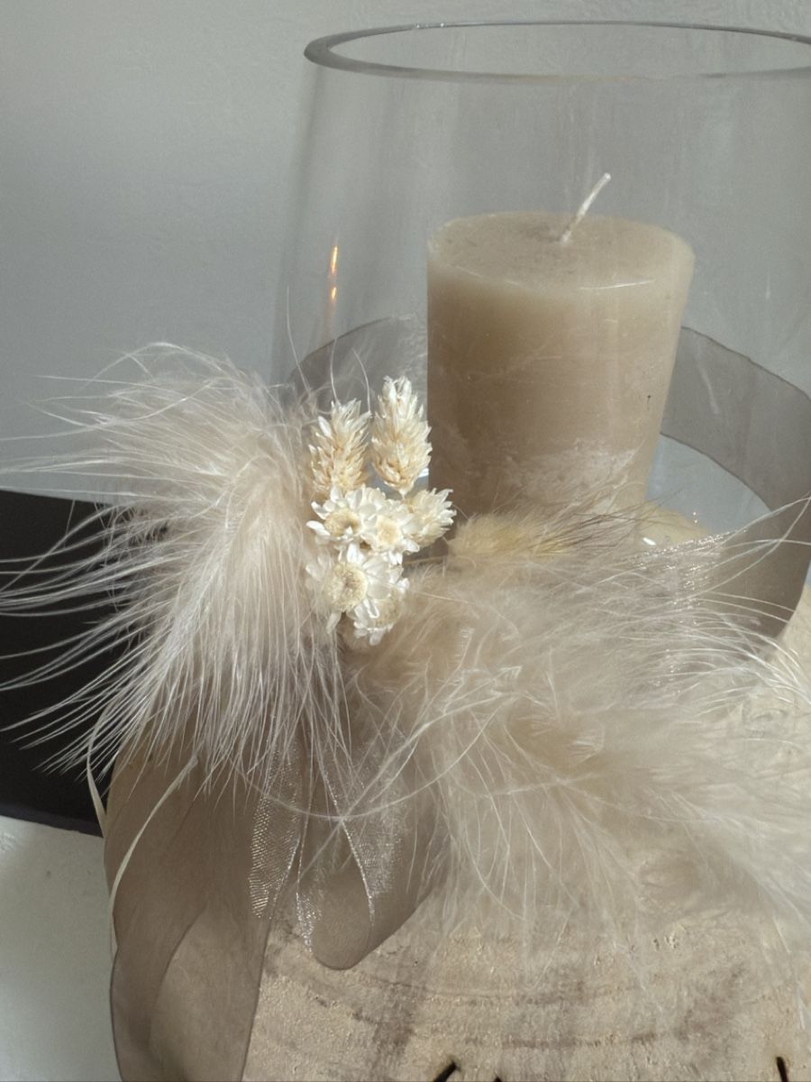 Winterzauber Kerzenständer Holzscheibe - Neu (Neuf (Voir description ...