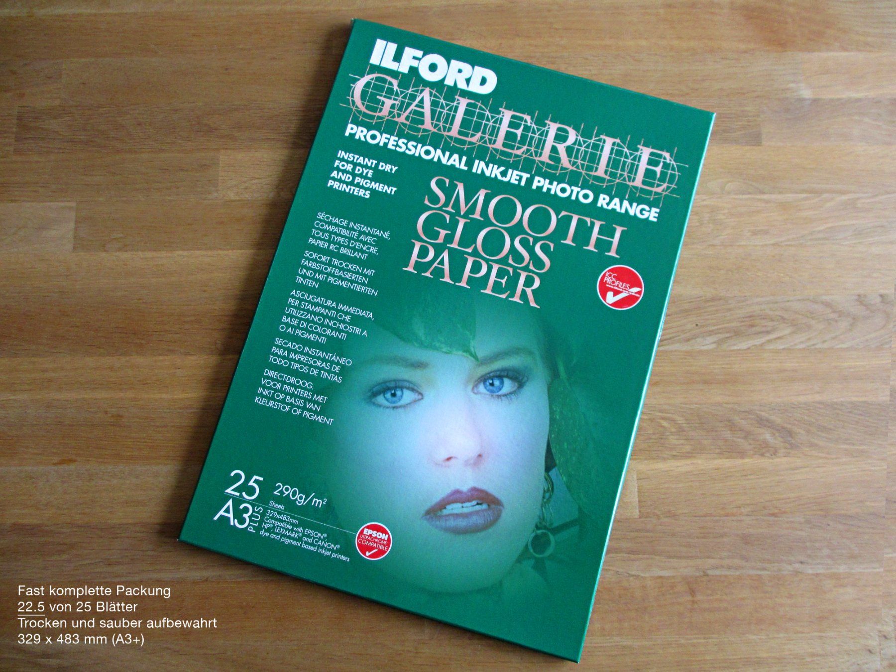 Ilford Galerie Smooth gloss paper 290g Fotopapier Format A3+ (Neu ...