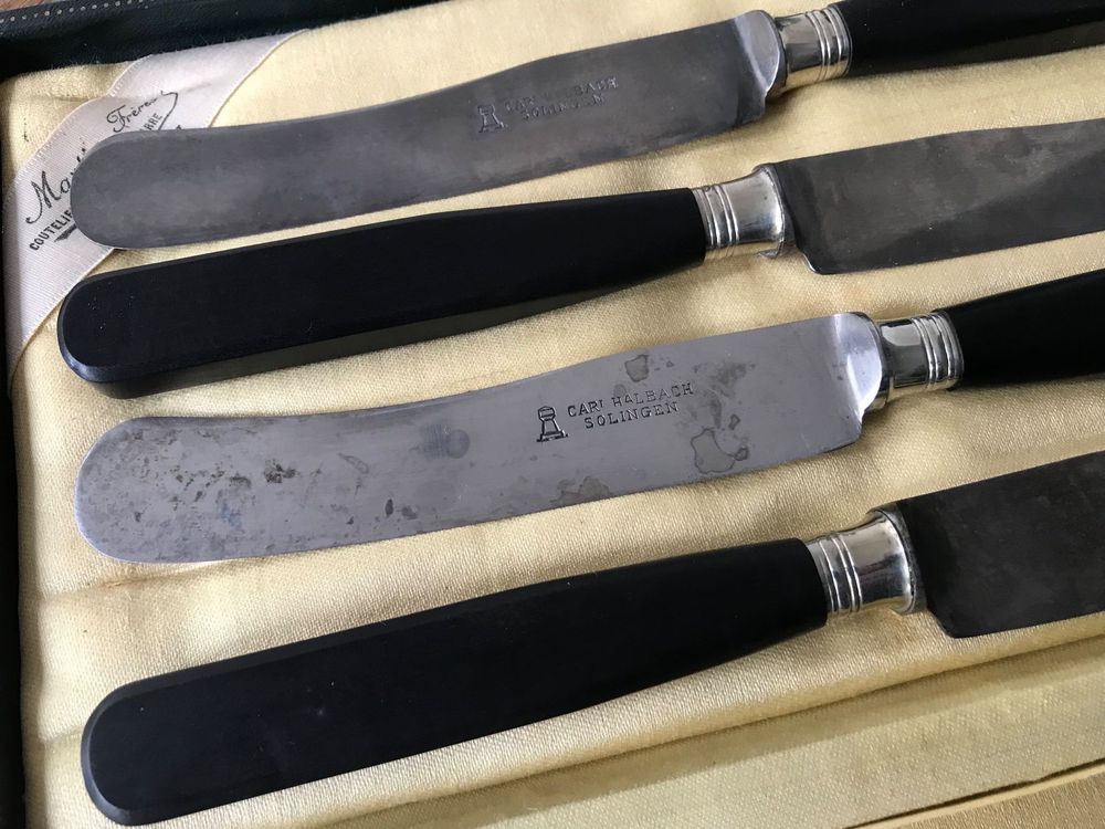 12 Antike Tafelmesser Carl Halbach SOLINGEN mit Etui (Gebraucht) in ...