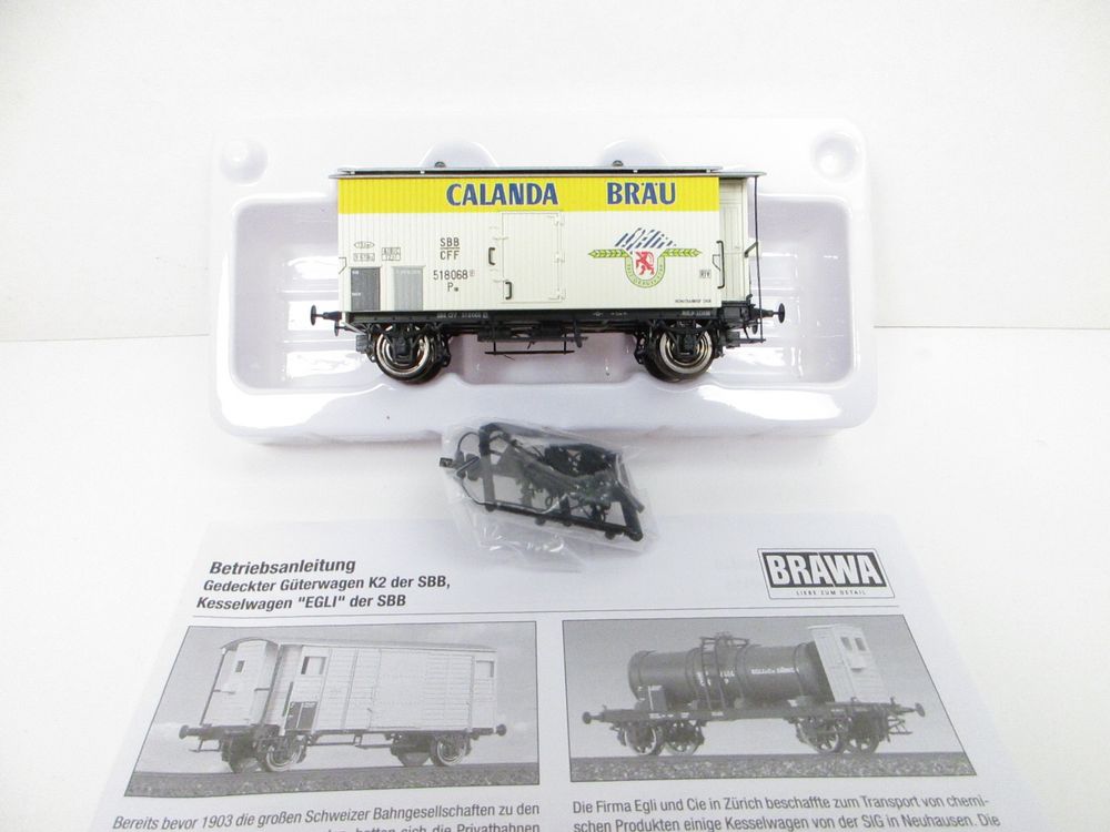 BRAWA H0 47868 SBB Gedeckter Güterwagen K2 CALANDA BRÄU (Neu und ...