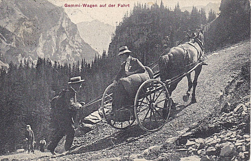 Gemmi-Wagen auf der Fahrt nach Schwarenbach. 1913 (Gebraucht) in ...