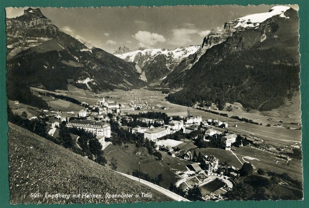 Engelberg, Gesamtansicht mit Hahnen, Spannörter, Titlis,1944 (Gebraucht) in Sargans für CHF 1 ...