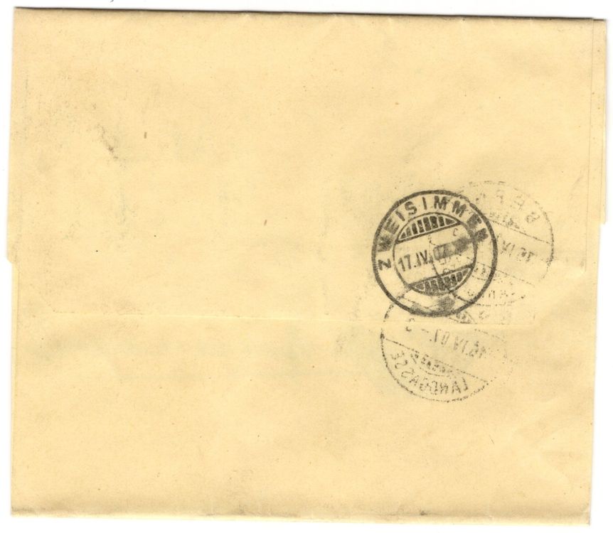 2 Rp. Streifband mit ZF als NN von BERN nach ZWEISIMMEMMEN (Gebraucht ...