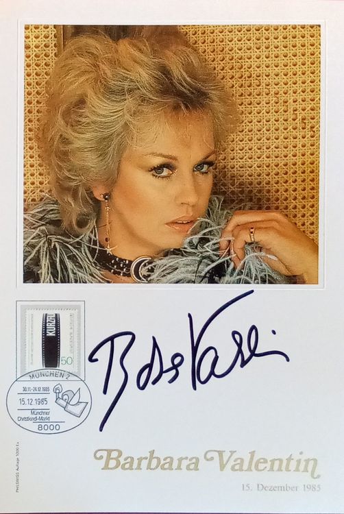 Barbara Valentin 1940-2002 Autogramm Sammelkarte 18x26cm (Gebraucht) in ...