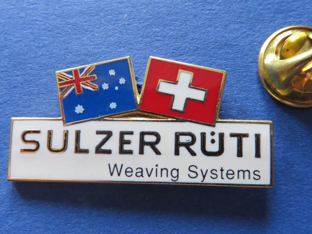 PIN'S PIN,FIRMEN SCHWEIZ SULZER RÜTI, WAEVING SYSTEMS,FLAGGE (Gebraucht ...