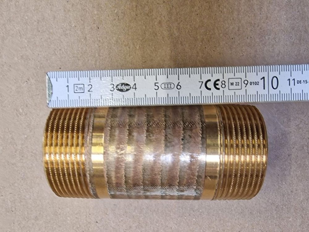 5 x Rohrnippel Optifitt 1 1/2" x 100mm, Messing, 90032.88 (Neu (gemäss ...