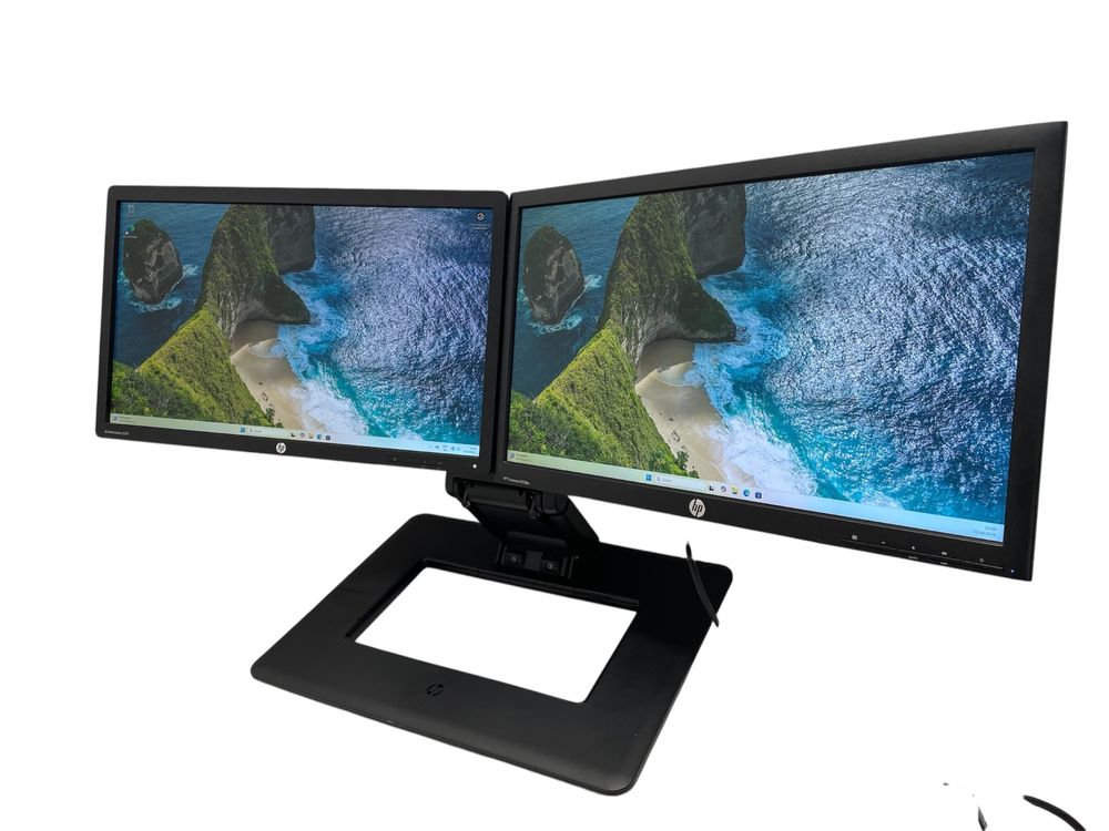 HP Doppelständer mit 2x HP Bildschirmen 23" (Gebraucht) in Niederdorf ...