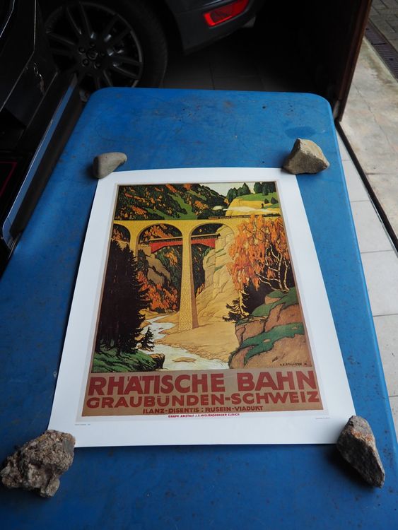 Plakat, Rusein Viadukt der RHB (Gebraucht) in Schänis für CHF 10 – mit ...