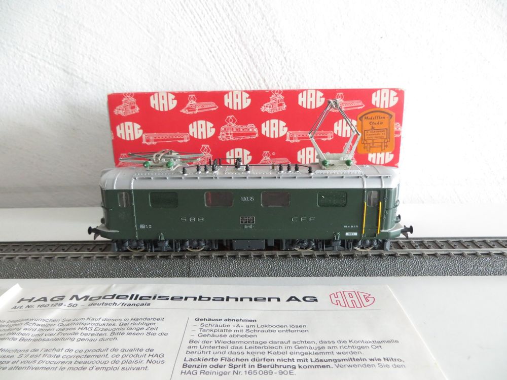Hag H0: SBB-E-Lok Re 4/4 I grün 10035, Kat-Nr. 220, WS, OVP (Gebraucht) in St.Gallen für CHF 78 ...