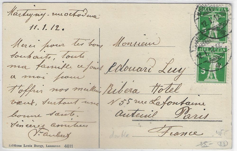 Martigny - La place de la gare - Postkutsche, Hotel-Kutsche (Gebraucht ...