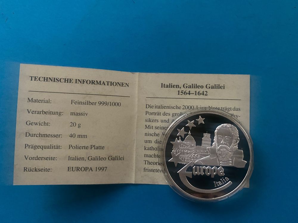 NOUVEAU : MEDAILLE EUROPA - 1997 - ITALIE - SPL - ARGENT 999 | Kaufen ...