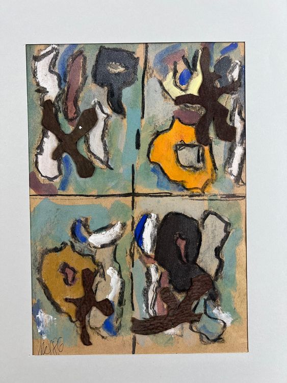 Alfons J. Keller (1924 -2003) Abstrakte Mischtechnik Gemälde (Gebraucht) in Neuhausen am ...