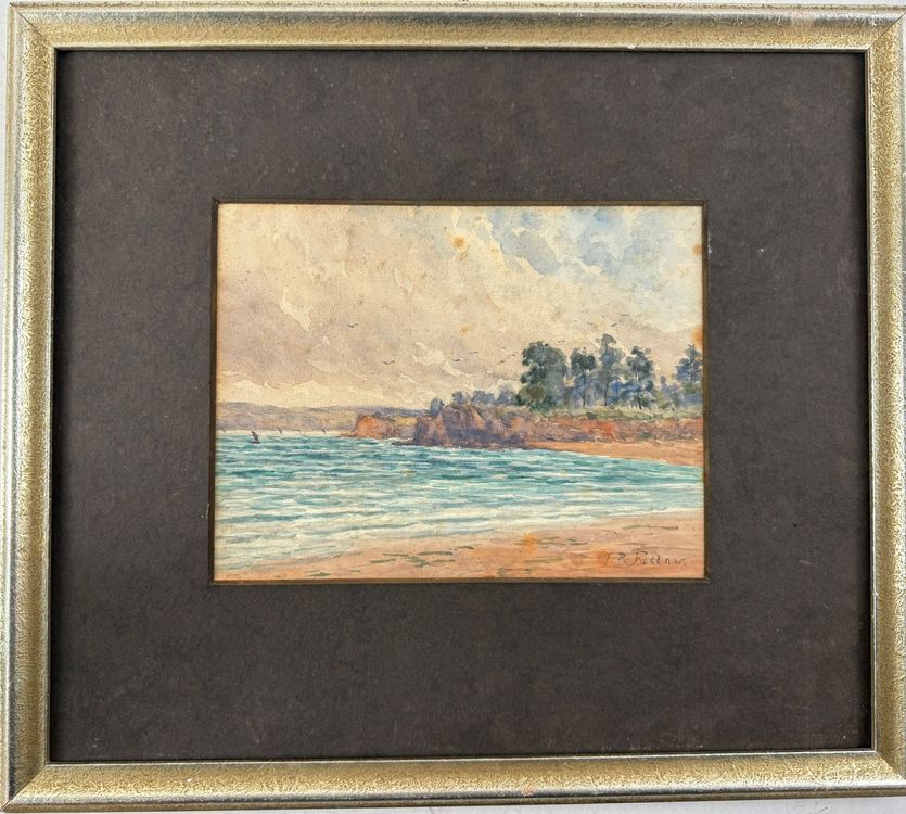 Antike Aquarell Küstenlandschaft signiert (Gebraucht) in Neuhausen am Rheinfall für CHF 10 – mit ...