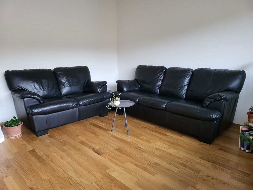Schwarzes Ledersofa | Kaufen auf Ricardo