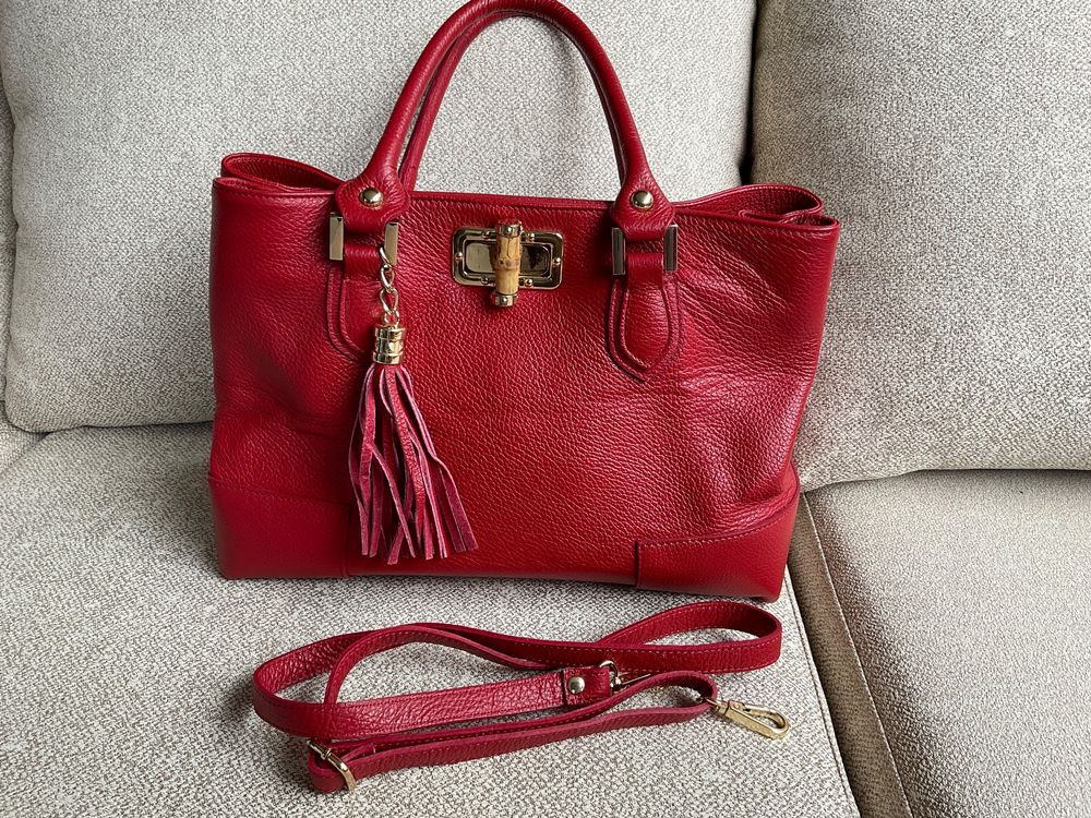 Leder Tasche rot, Genua in Rot - neuwertig (Gebraucht) in Urdorf für ...