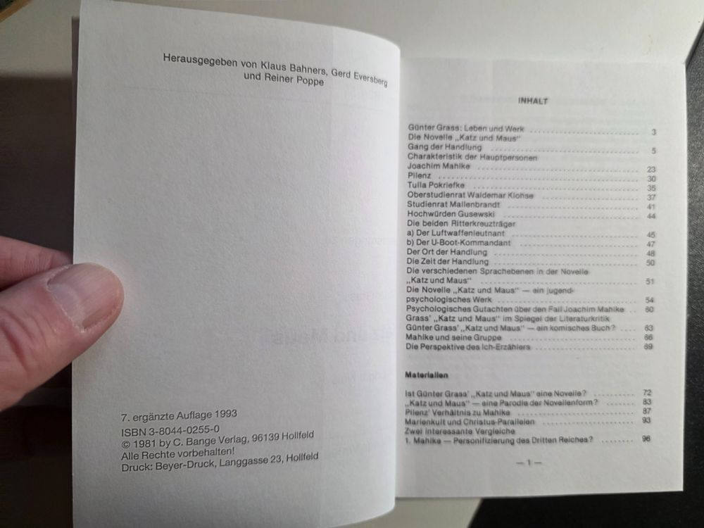 Königs Erläuterungen - Günter Grass - Katz und Maus 1993 (Gebraucht) in ...