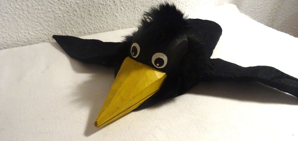 Handgeschnitzter Lotte-Sievers-Hahn Rabe Handpuppe | Kaufen auf Ricardo